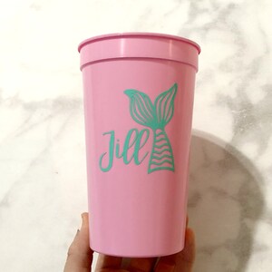 Personalized Mermaid Stadium Cups, Bachelorette Party Cups ...
