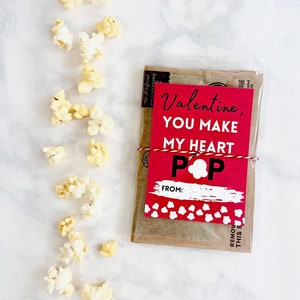 Popcorn Printable Valentine Tags, You Make My Heart Pop Valentine Tags ...