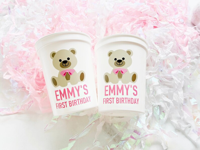Teddy Bear Party Cups Teddy Bear Themed Party Bear Themed - Etsy