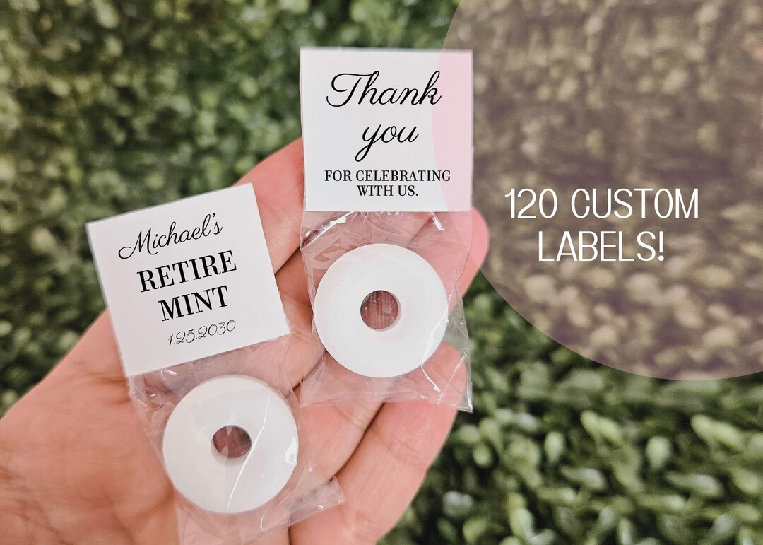 120 Printed Custom Personalized Sticker Labels, Retirement Party Favors ...
