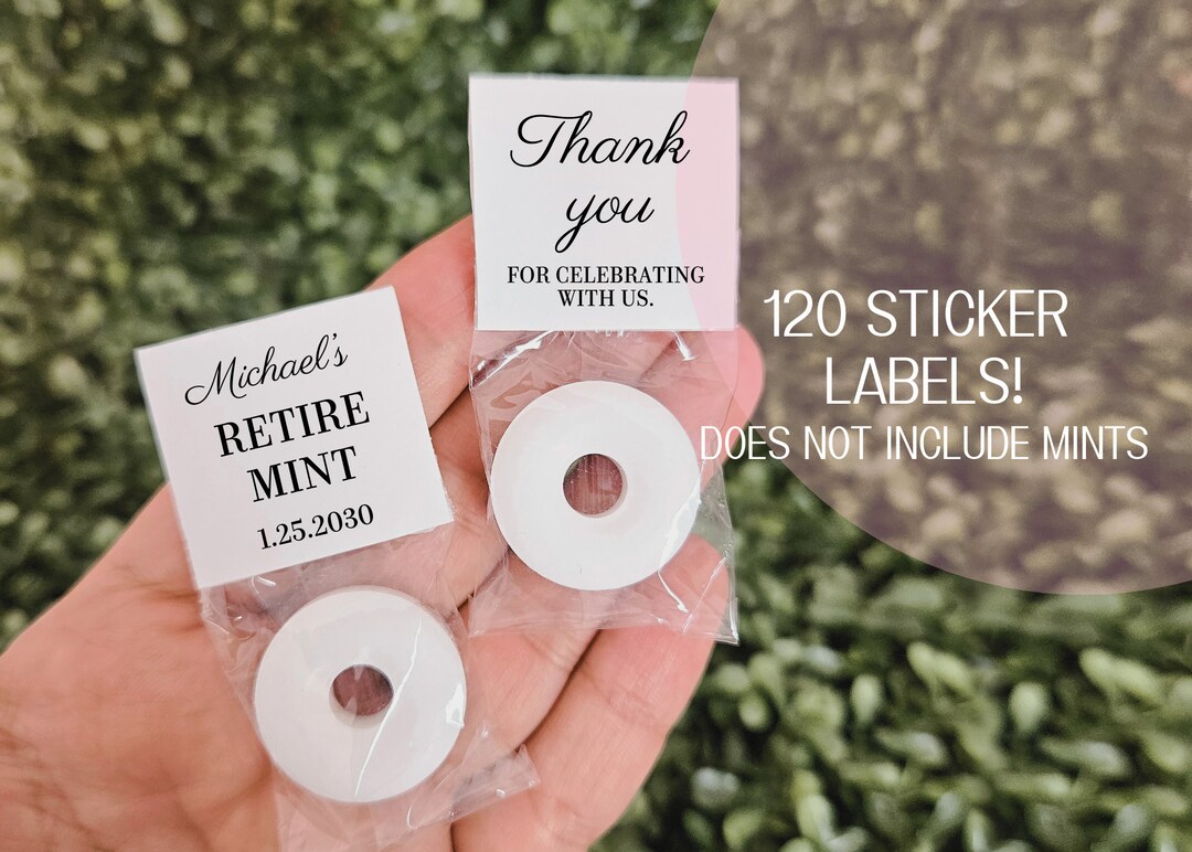 120 Printed Custom Personalized Sticker Labels, Retirement Party Favor ...