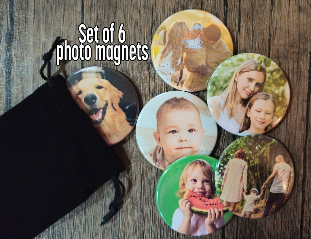 Custom Fridge Photo Magnets Personalized Gift 6 Custom Circle Photo ...