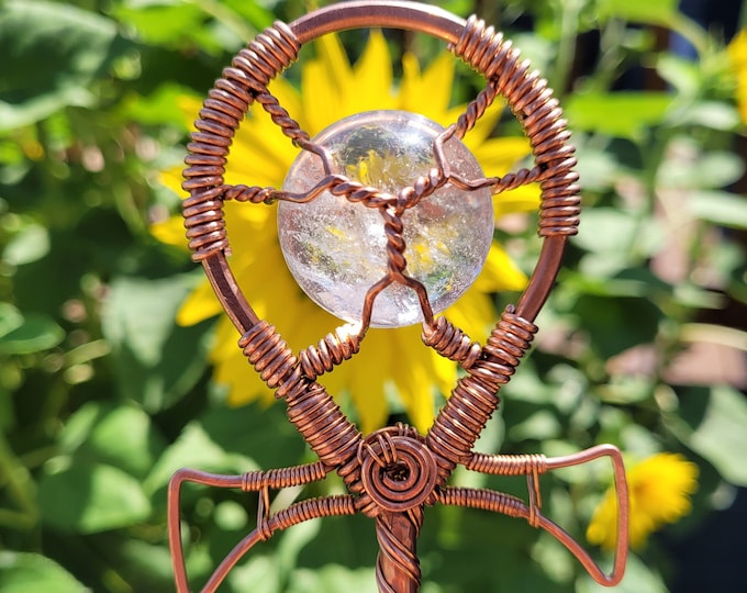 Ankh, Magic Wand, Life Force Energy, Copper and Crystal Scepter, Quartz ...