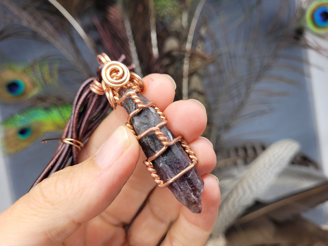 Super 7 Crystal Pendant 2, High Vibration Healing Jewelry, Heavy Wire ...