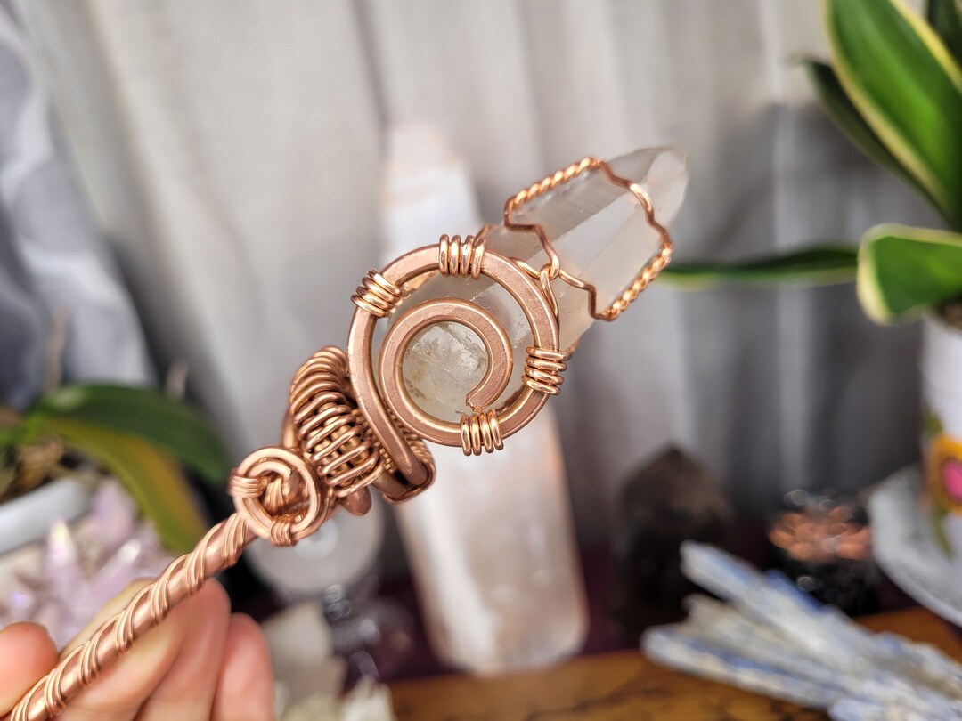 Magic Wand/ Scepter, Rainbow Smokey Quartz Sphere and Smokey Lemurian ...