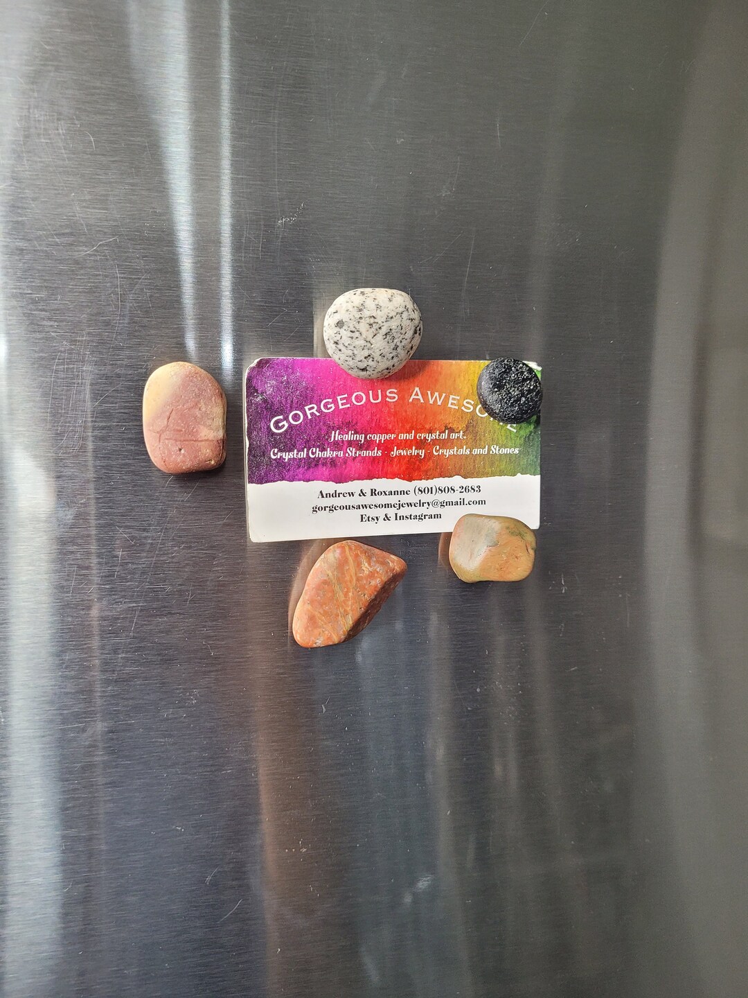 Refrigerator Magnets 2, River Tumbled Jasper and Granite Pebble Magnets ...