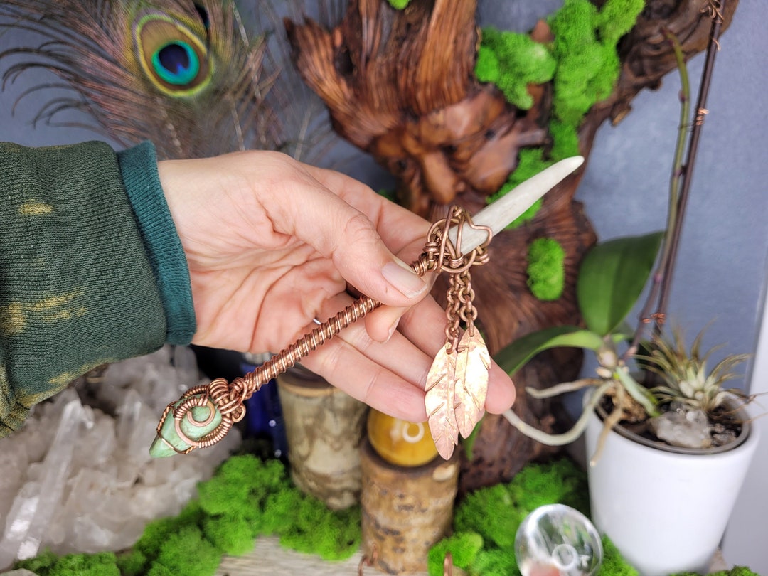 Magic Wand Turquoise & Copper, Healing Wand With Shed Antler - Etsy