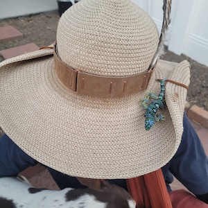 Custom Hat Band, Light Brown Suede Leather and Solid Copper Hat ...