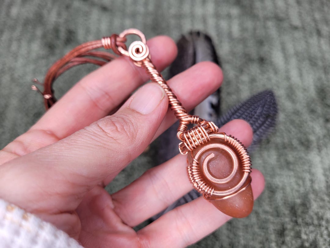 Carnelian and Copper Wand Pendant, Miniature Magic Wand, Miniature Wand ...