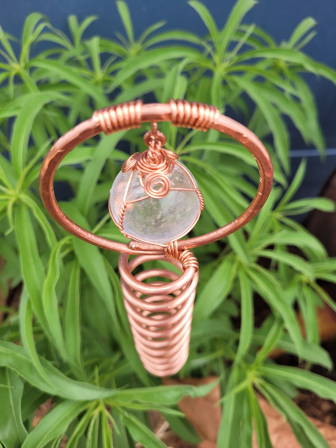 Quartz Crystal Sphere and Copper Electroculture Garden Antenna, Garden ...