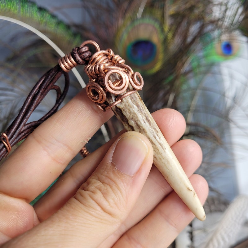 Deer Antler Pendant - Etsy