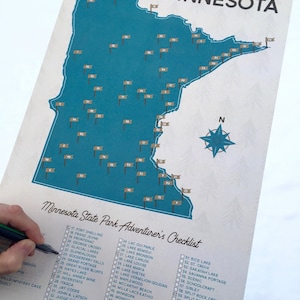 Minnesota State Parks Map & Checklist | 11x17" Print - Etsy