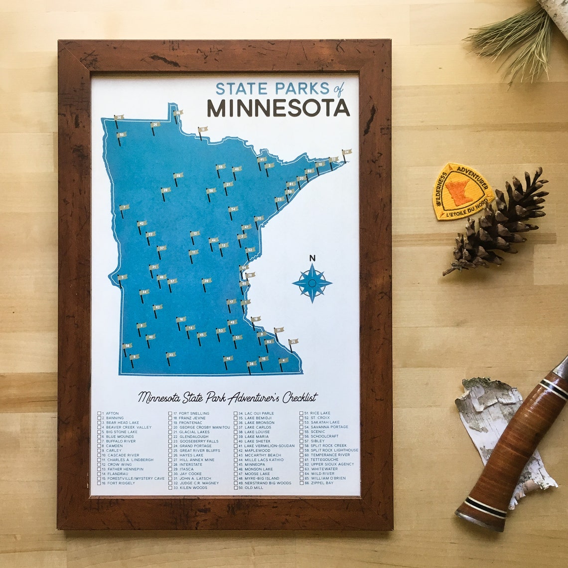 Minnesota State Parks Map & Checklist | 11x17" Print - Etsy