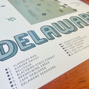 Delaware State Parks Map & Checklist | Vintage Green | 11x17" Print - Etsy