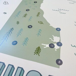 Delaware State Parks Map & Checklist | Vintage Green | 11x17" Print - Etsy