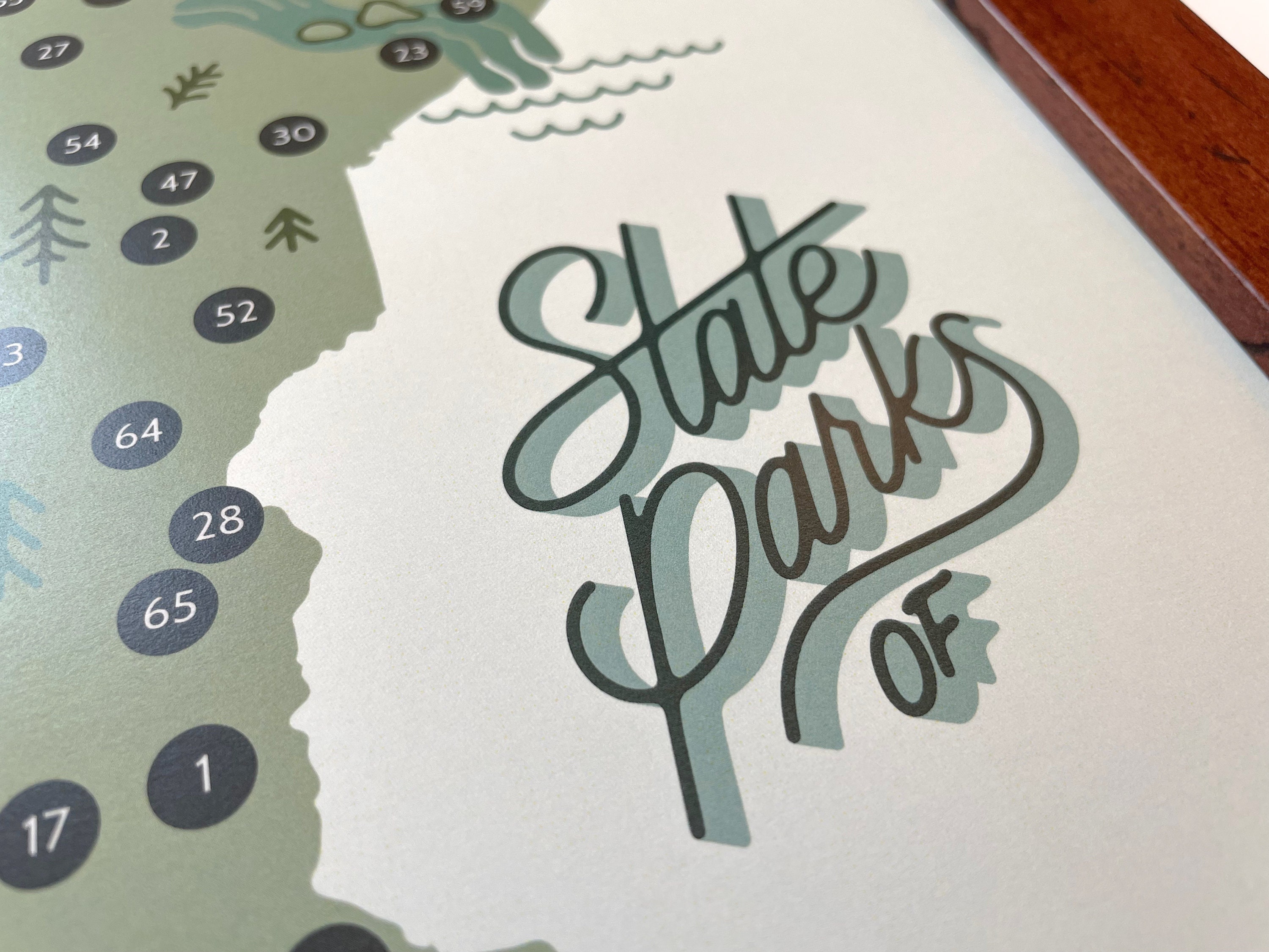 Minnesota State Parks Map & Checklist | Vintage Green | 11x17" Print - Etsy