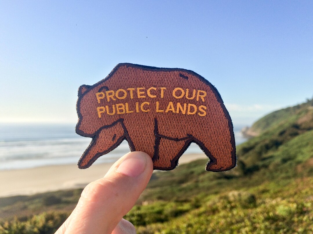 Protect Our Public Lands Grizzly Bear Patch | 3" Iron-on Embroidered ...