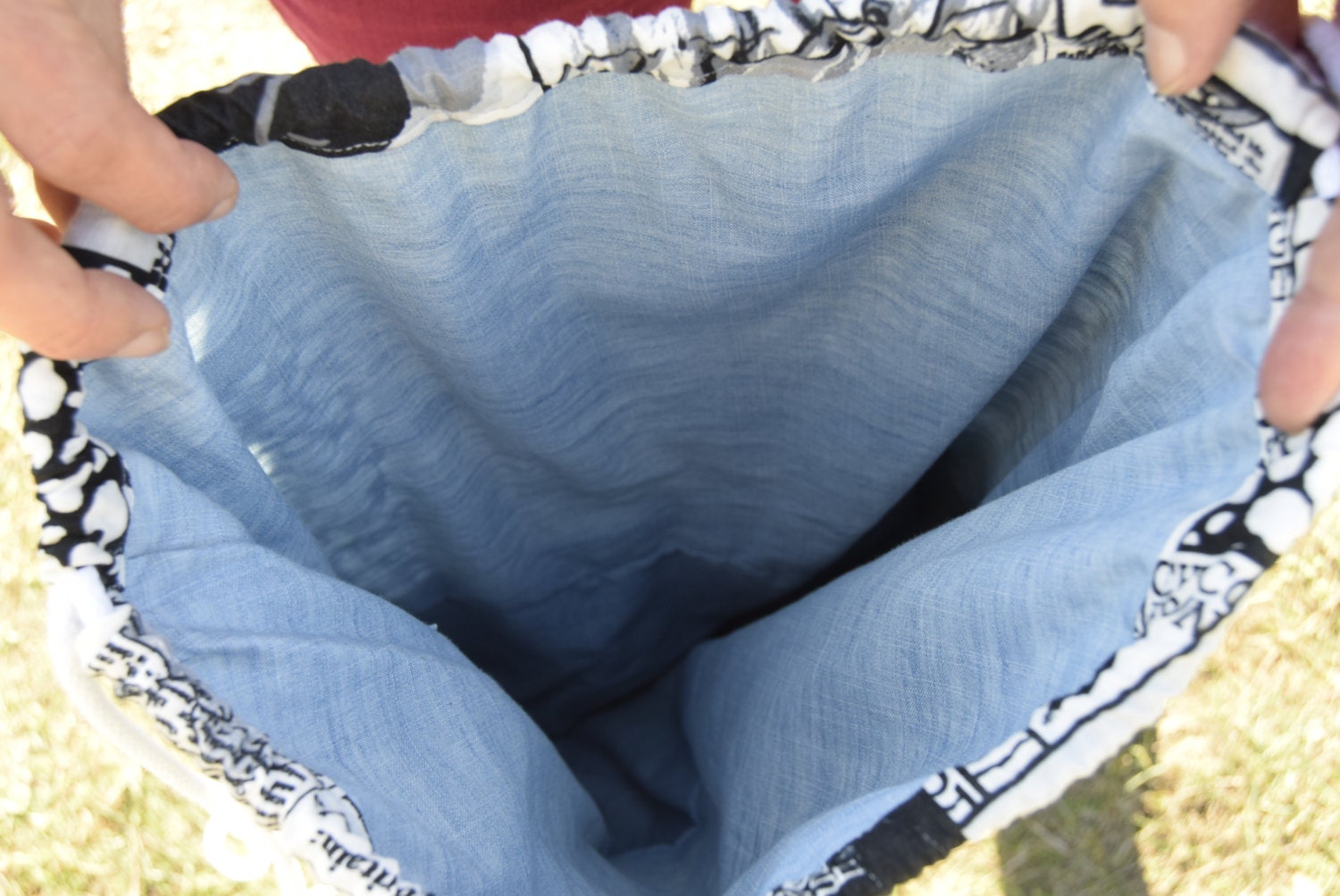 Denim Backpack, Drawstring Backpack, Boho Hippie Backpack, School ...