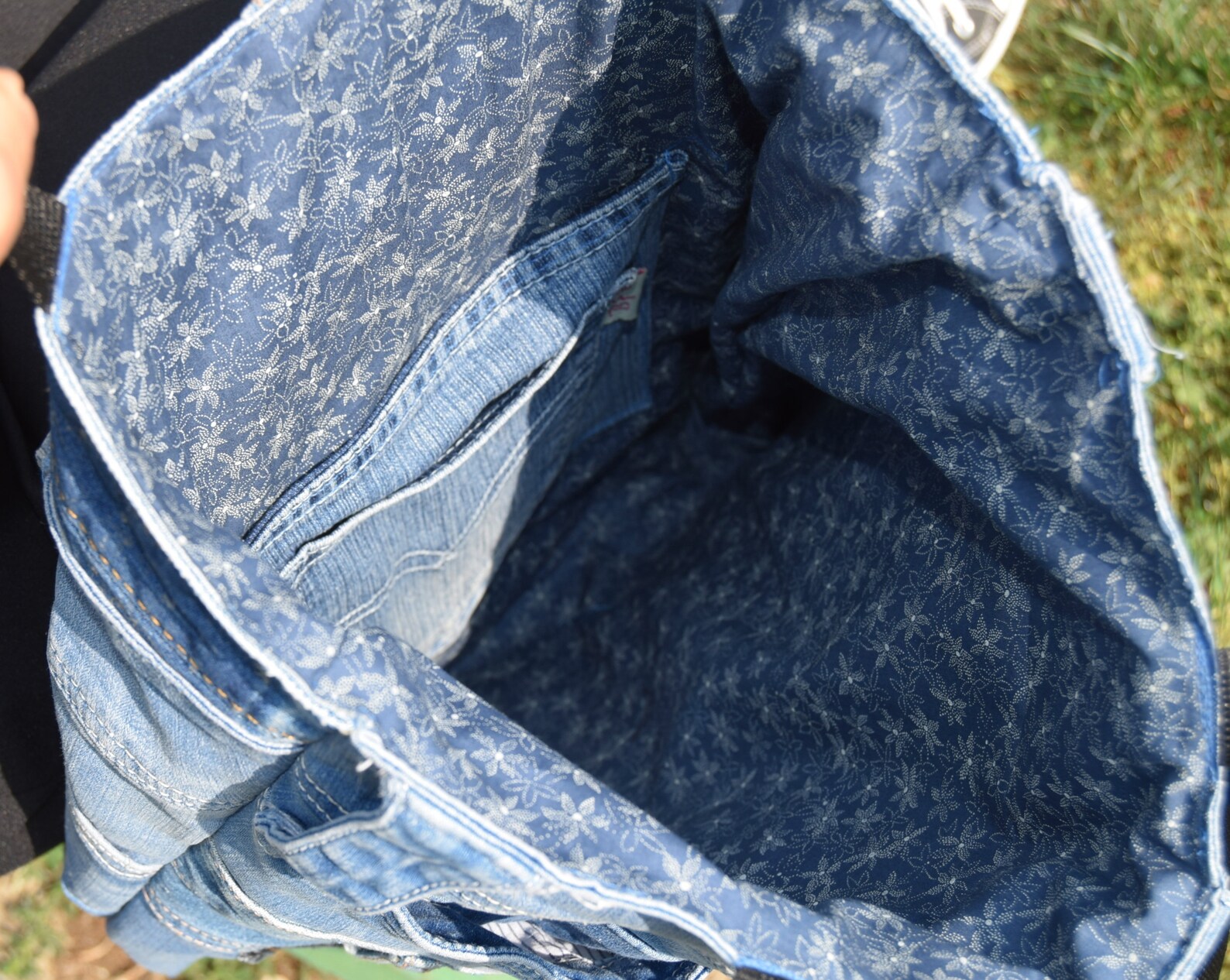 Very Big Denim Handbag, Recycled Denim Tote, Pachwork Tote Bag, Large ...