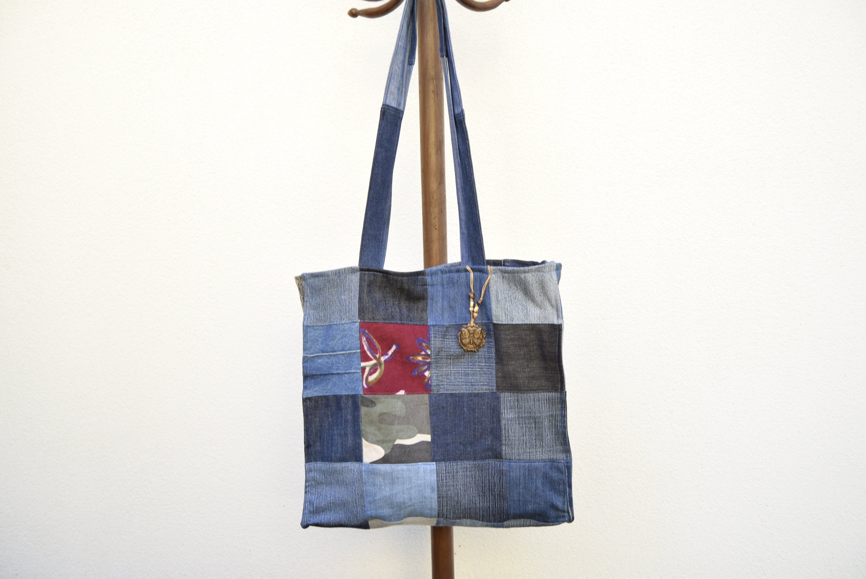 Patchwork Denim Bag,upcycled Denim Tote Bag,summer Denim Bag,slouchy Soft Shoulder Bag,hippie ...