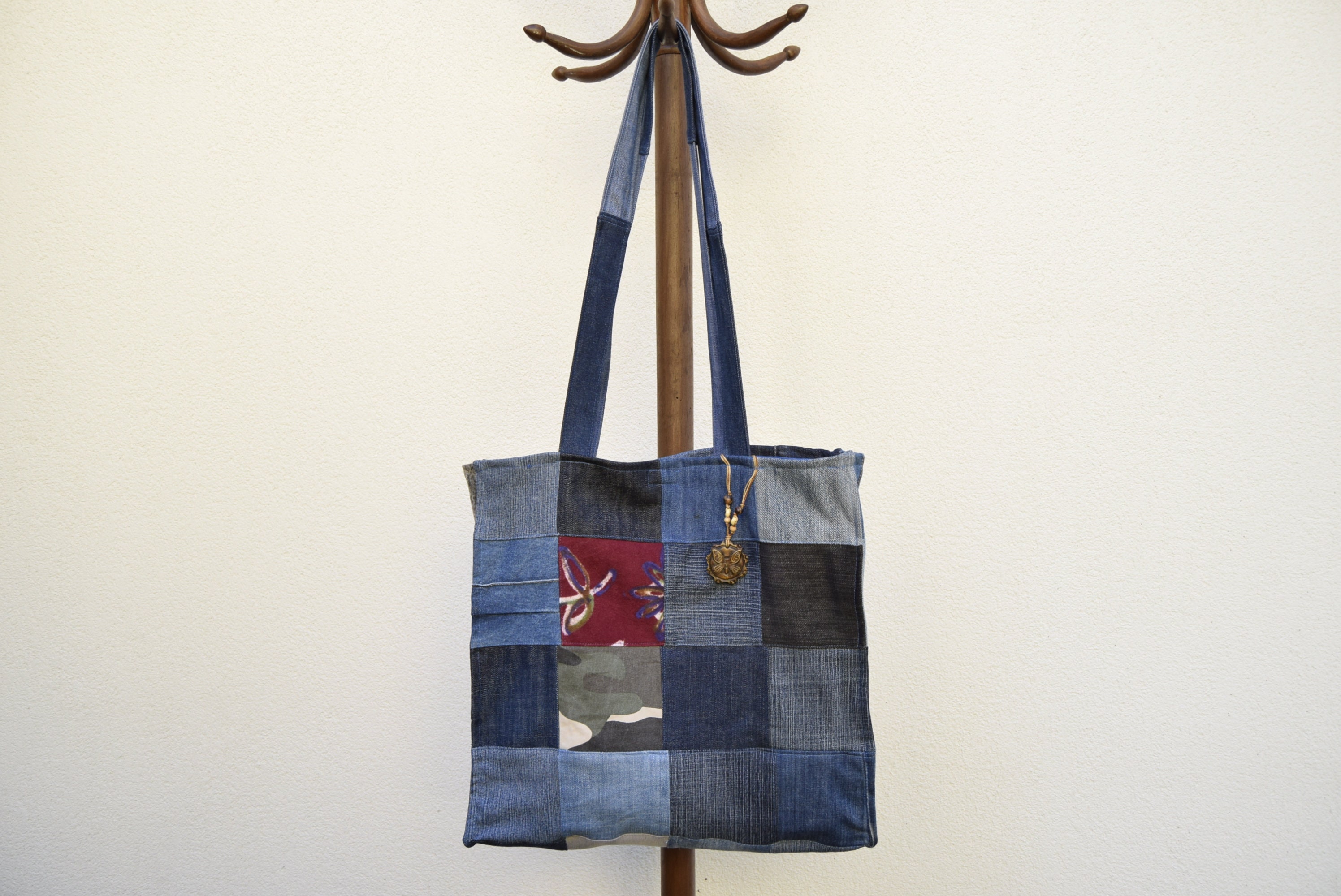Patchwork Denim Bag,upcycled Denim Tote Bag,summer Denim Bag,slouchy ...