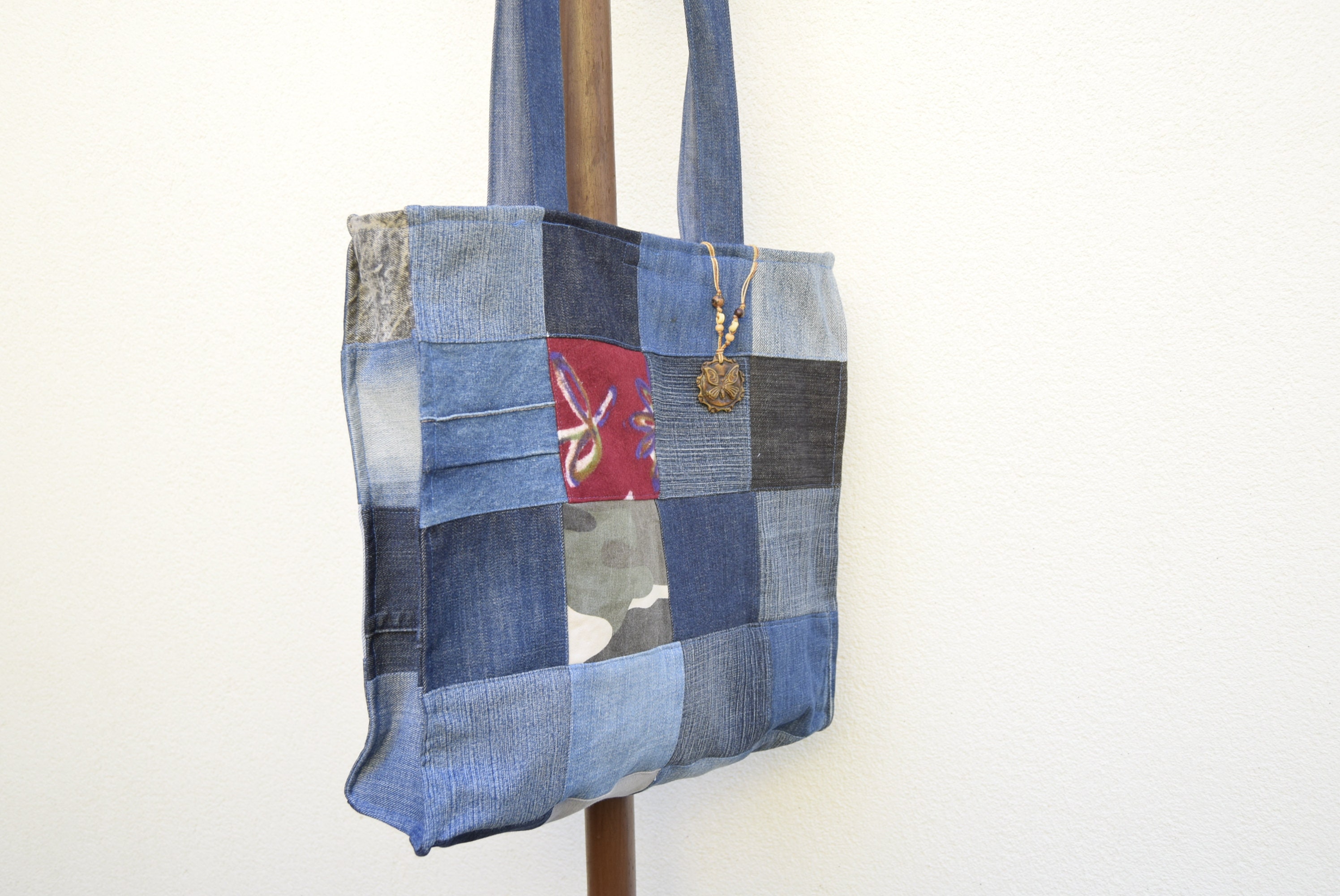 Patchwork Denim Bag,upcycled Denim Tote Bag,summer Denim Bag,slouchy ...