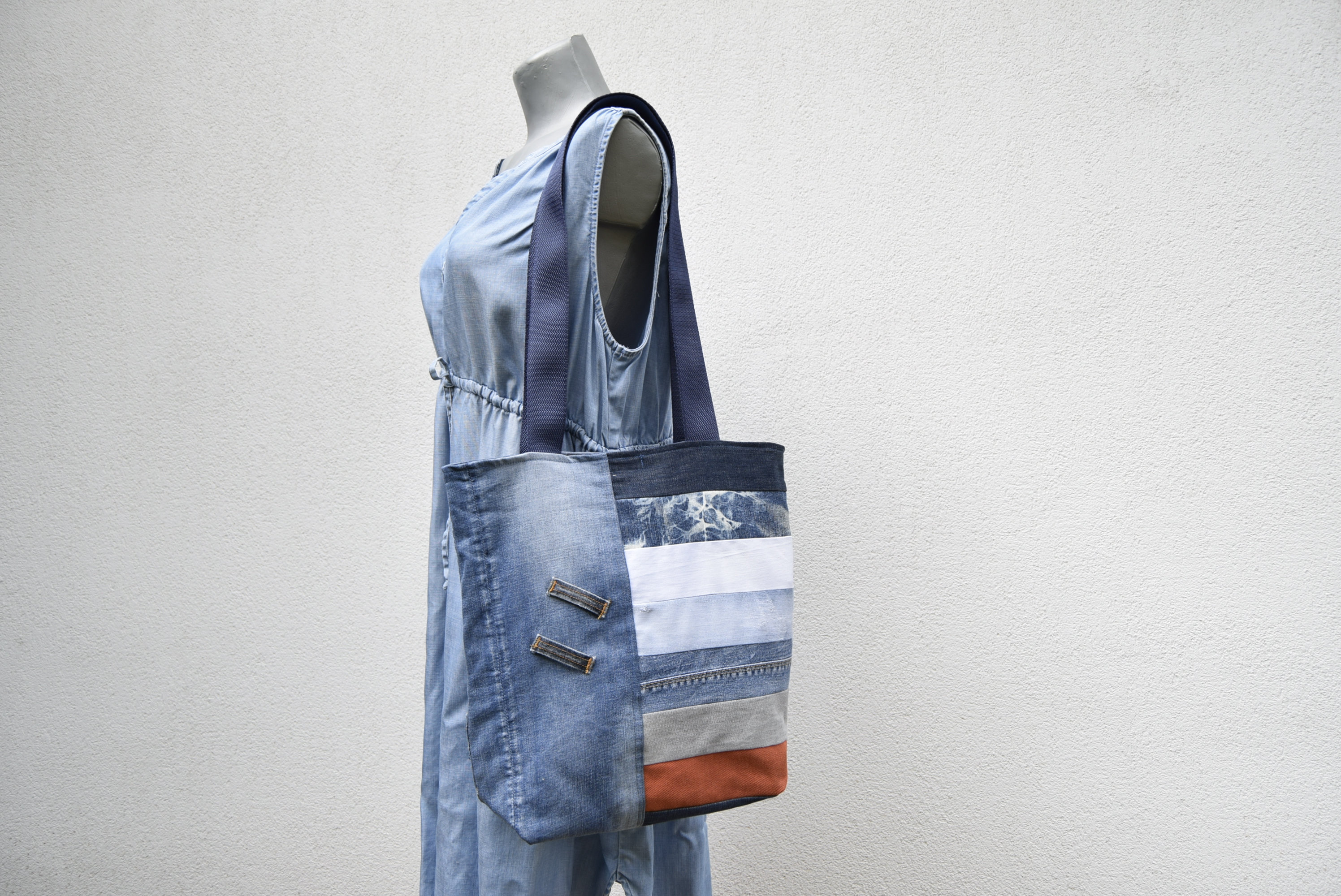 Patchwork Denim Bag,upcycled Denim Tote Bag,summer Denim Bag,slouchy Soft Shoulder Bag,hippie ...