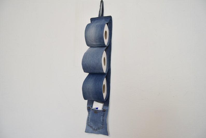Toilet Paper Storage Toilet Paper Holder Denim Toilet Roll Holder ...