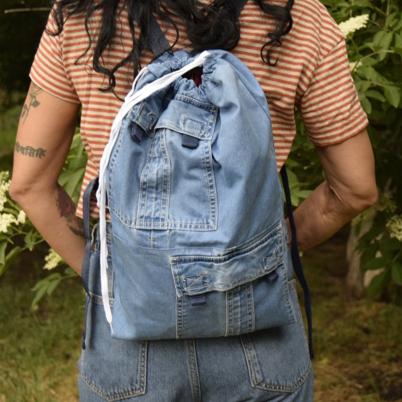 Denim Backpack - Etsy