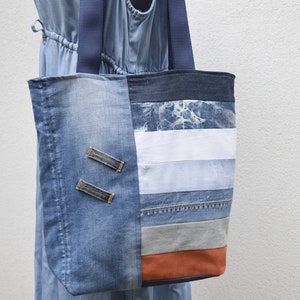 Patchwork Denim Bag,upcycled Denim Tote Bag,summer Denim Bag,slouchy Soft Shoulder Bag,hippie ...
