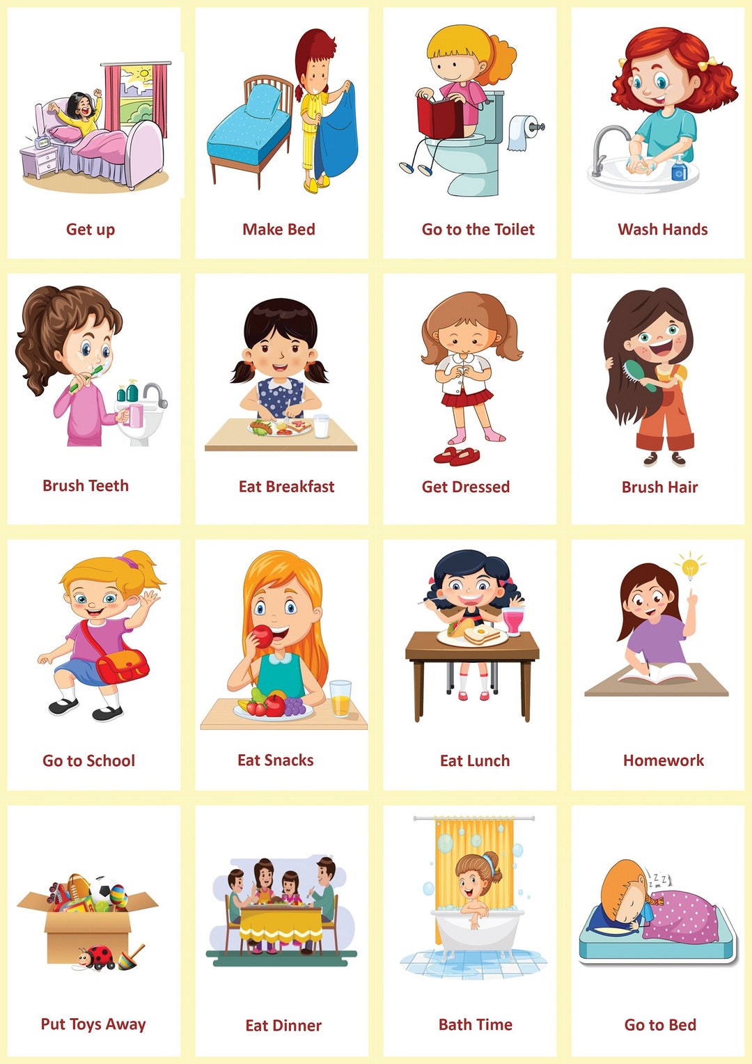 16 Printables Autism Daily Routine Chart Cards Visual Wall - Etsy Canada