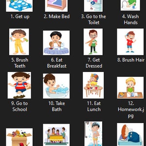 16 Printables Autism Daily Routine Chart Cards Visual Wall Planner ...