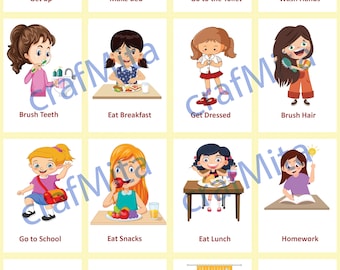 Printables PACK Autism Daily Cards Visual Wall Planner Chore Chart for ...