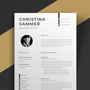 Two Pages Modern and Professional CV / Resume Template With Cover ...