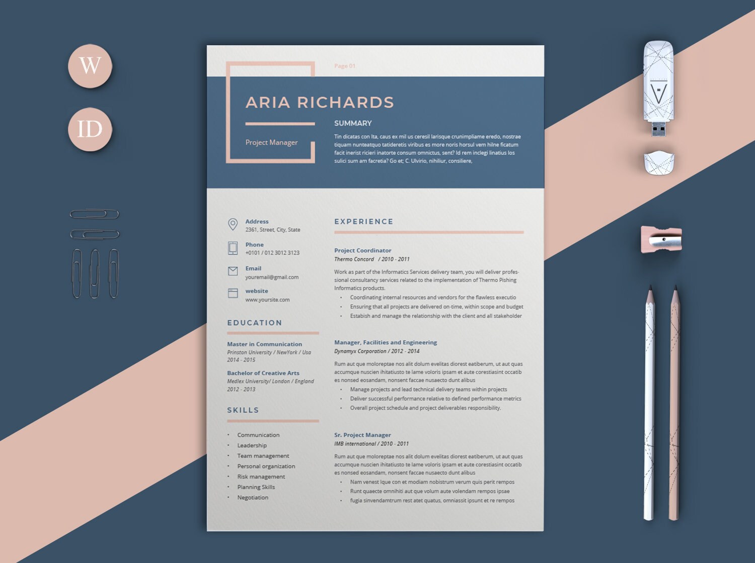 Lebenslauf / Lebenslauf Vorlage Word Resümee Bewerbung | Etsy