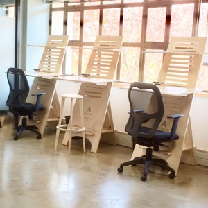 A-stand Space Saving Standing Desk is Height Adjustable, Mobile, Sit ...