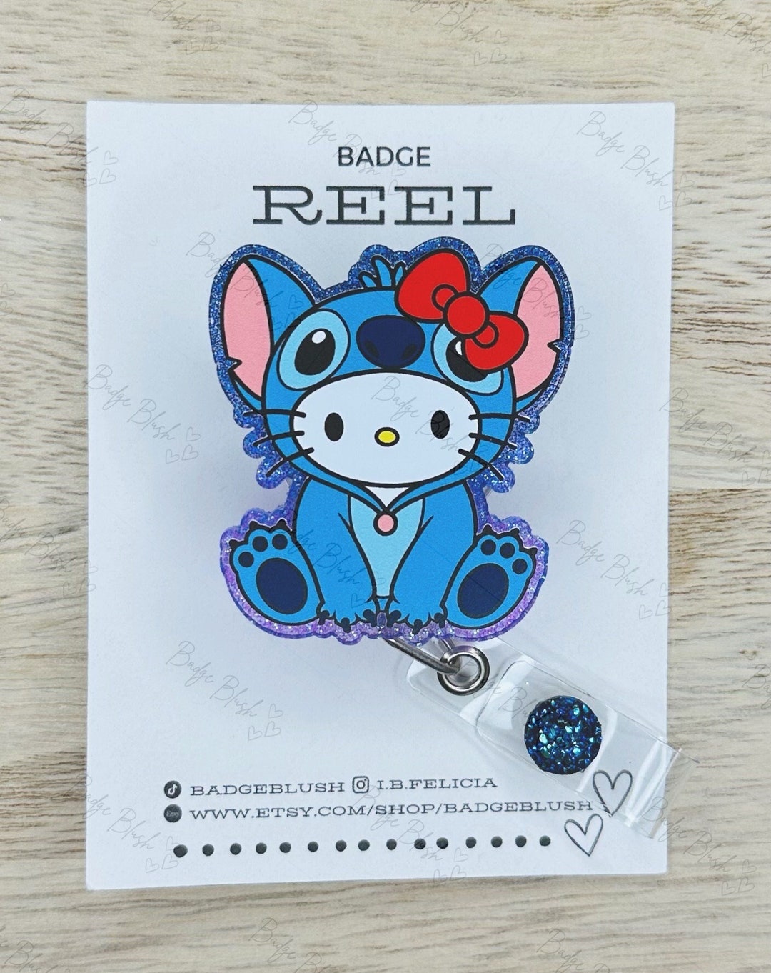 Stich Badge Reel, Hello Kitty Badge, Blue Monster Badge Reel, Cute ...