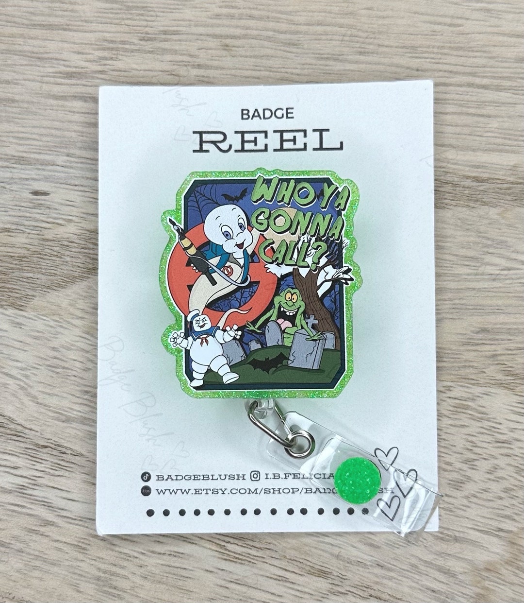 Ghostbusters Badge Reel Casper the Ghost Badge Reel Cute - Etsy