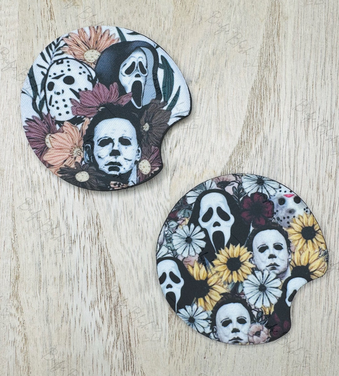 Michael Myers Car Coster, Sunflower Michael Myers Car Coaster, Floral ...