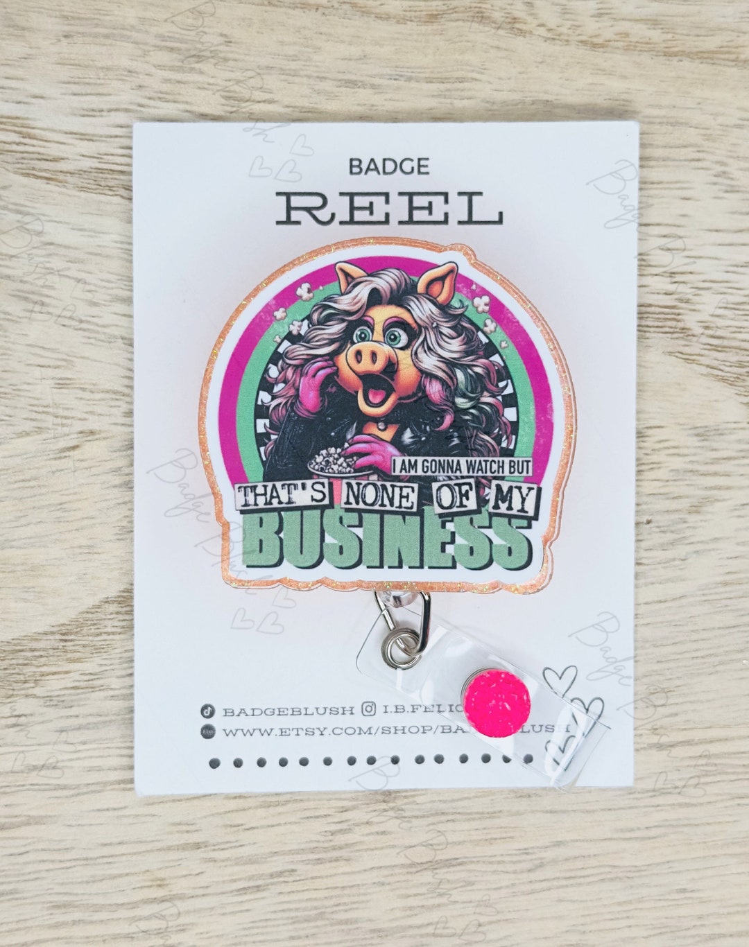 Miss Piggy Badge Reel, Badge Reel Cute, Badge Reel Accessories, Badge ...