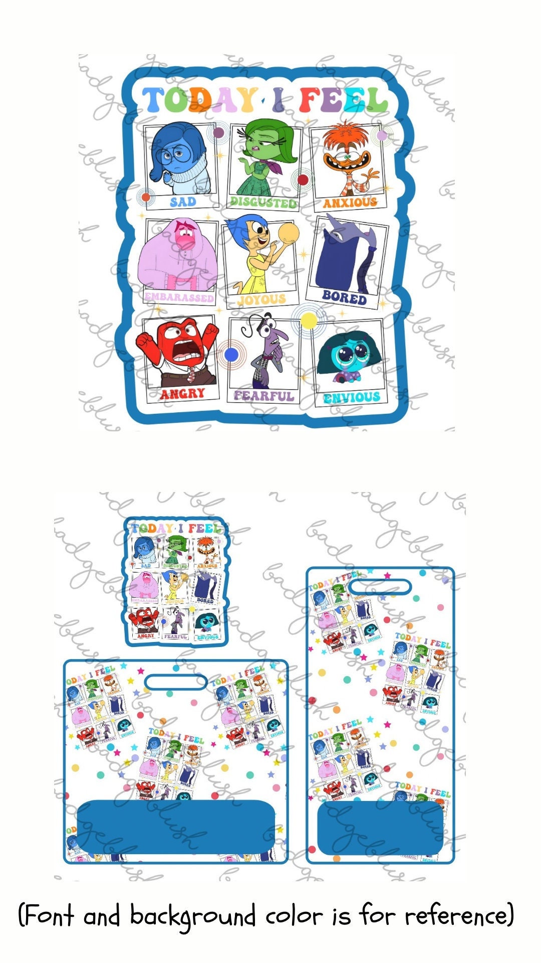 Acrylic Blank and Decal Decal and Blank Acrylic Set Inside Out 2 Badge ...