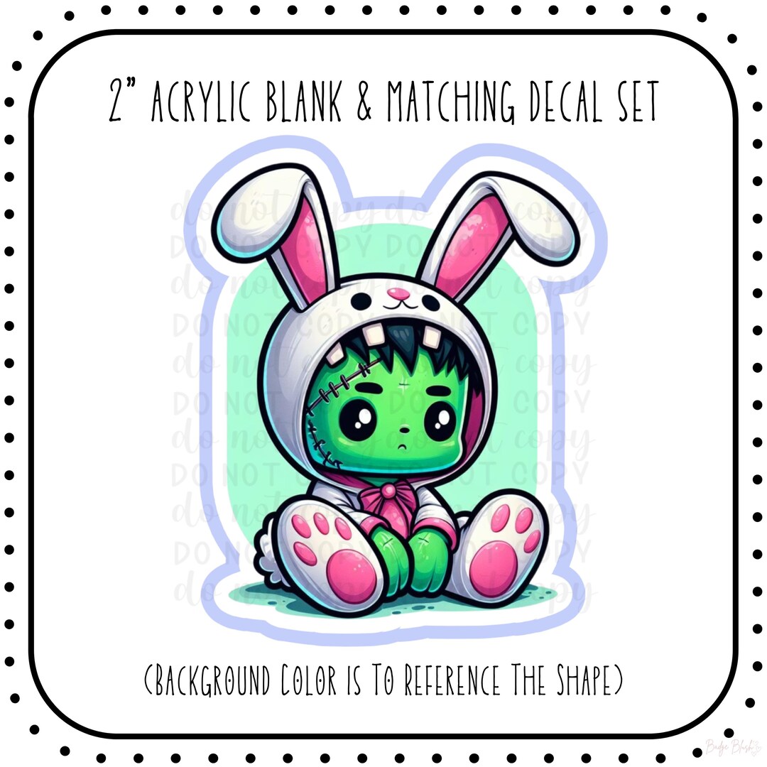 Acrylic Blank and Decal Decal and Blank Acrylic Set Easter Bunny Badge ...