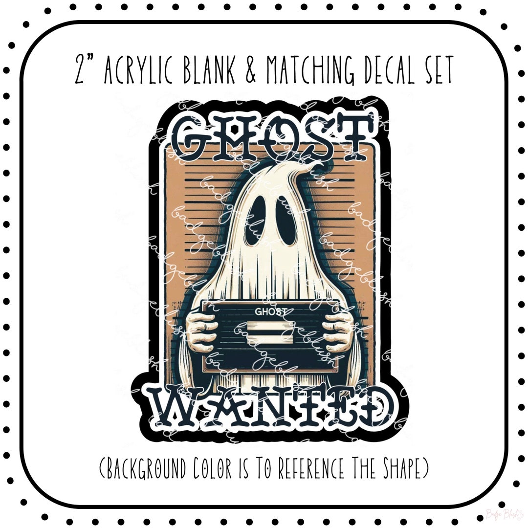 Acrylic Blank and Decal Badge Reel Blank Set Halloween Badge Reel Ghost ...