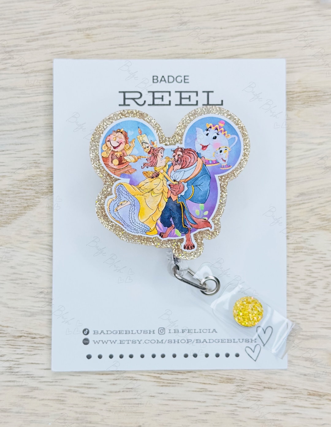 Beauty and the Beast Badge Reel, Belle Badge Reel, Nurse Badge Reel ...