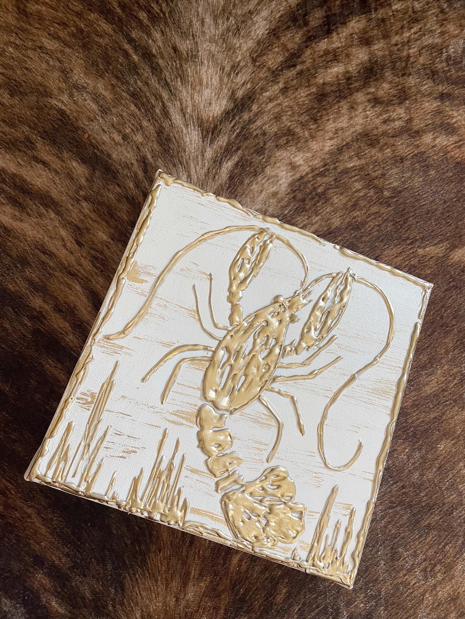 Crawfish Painting Crawfish Original Art Crawfish Artwork Mini Crawfish ...