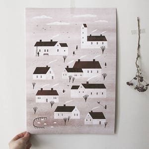 A4 / A3 Print. Village // Print for Home. Print for Kids Room. Print ...
