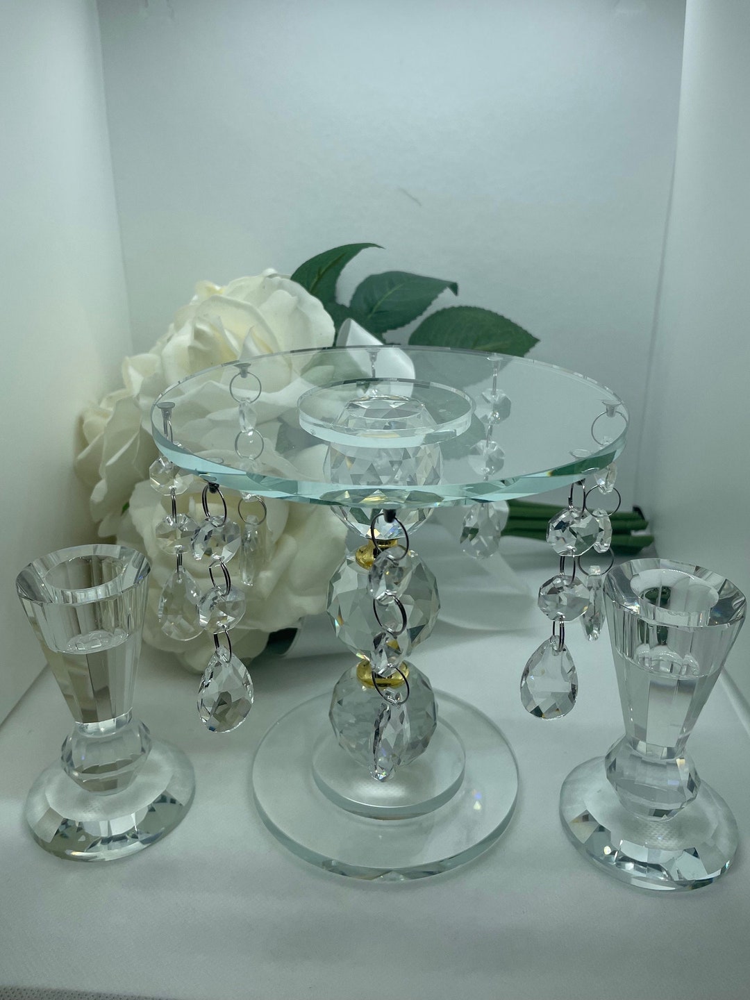 Crystal Unity Candle Holders Set - Wedding Candle Stand - Gold Candle ...