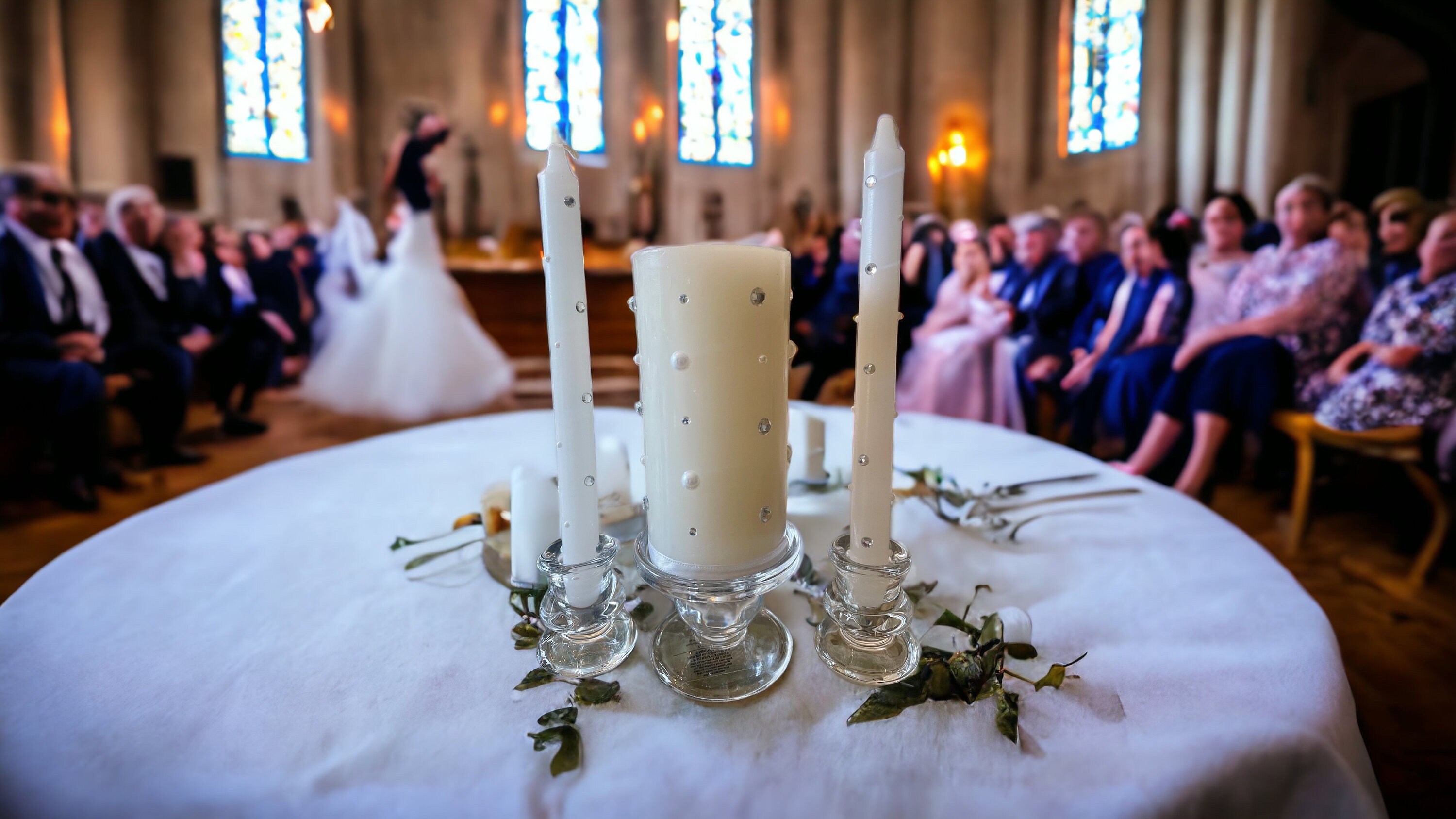 Unity Candle Set for Wedding Ceremony. White Candles With - Etsy