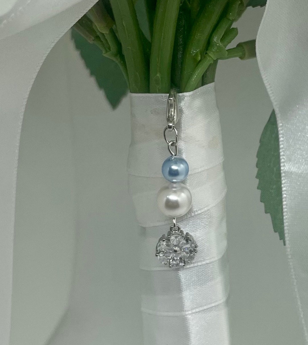 Personalized Bridal Bouquet Charm – Swarovski Pearl & Rhinestone ...