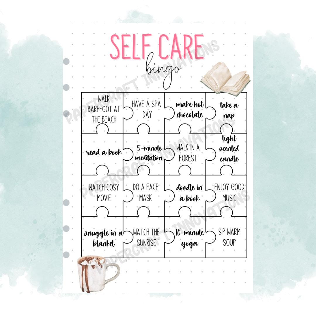 2025 Bullet Journal Self-care Bingo Page A5, Premade Bullet Journal ...